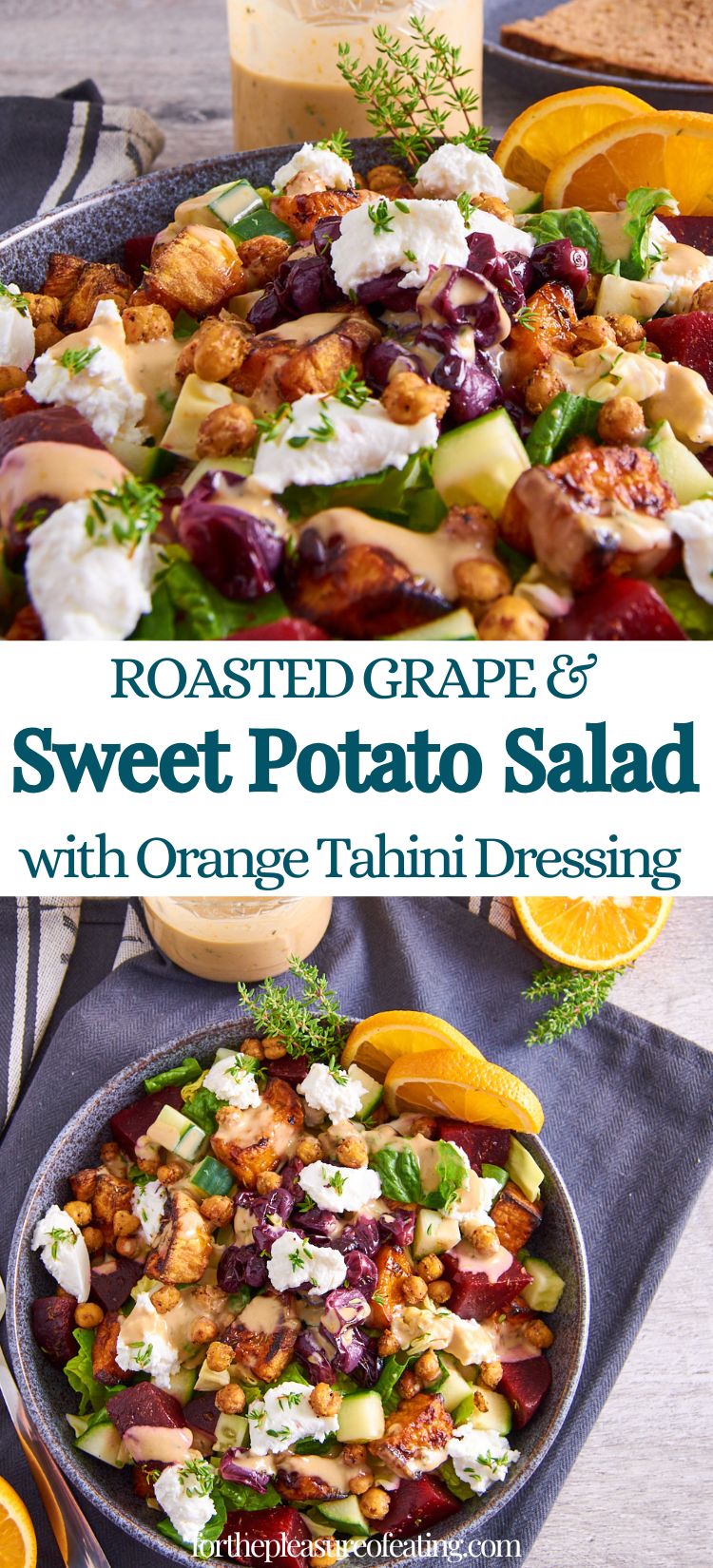 Sweet Potato Grape Salad with Goat Cheese - For The Pleasure Of Eating