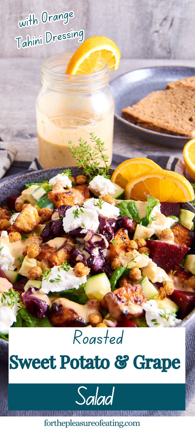 Sweet Potato Grape Salad with Goat Cheese - For The Pleasure Of Eating