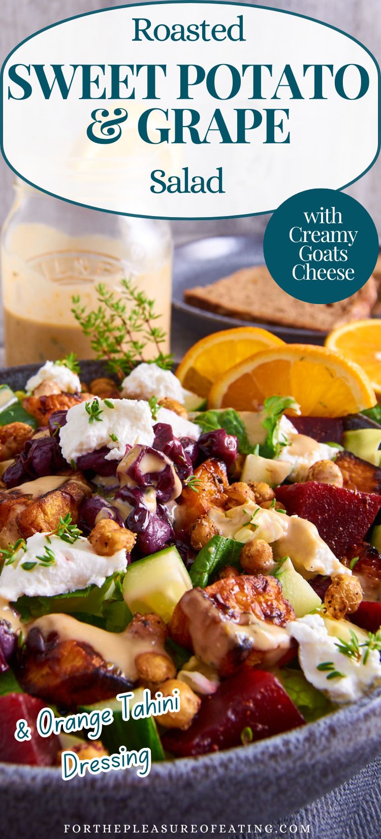 Sweet Potato Grape Salad with Goat Cheese - For The Pleasure Of Eating