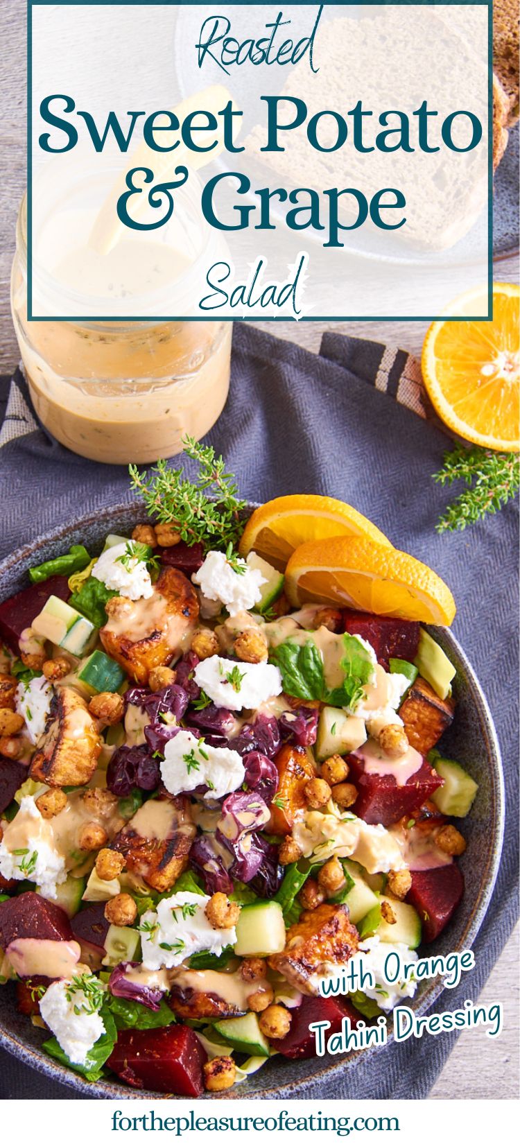 Sweet Potato Grape Salad with Goat Cheese - For The Pleasure Of Eating