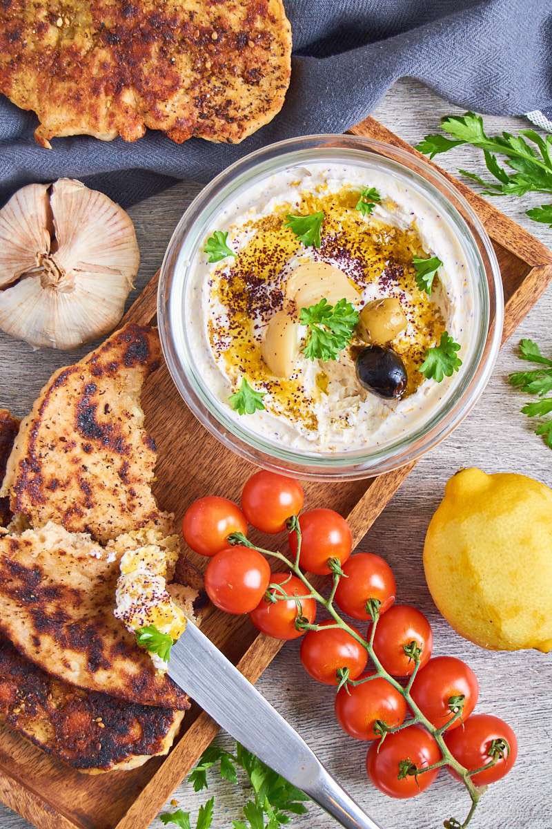 Roasted Garlic Lemon Labneh - For The Pleasure Of Eating