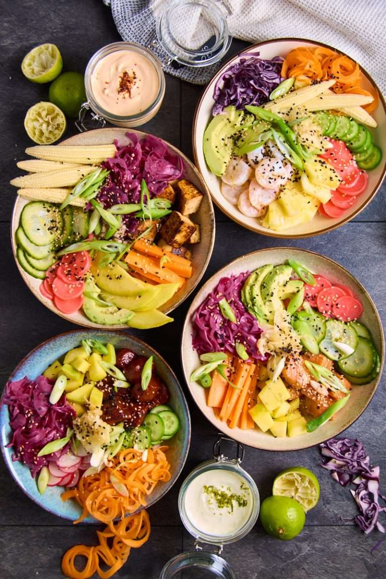 Poke Sushi Bowls 4 Ways - For The Pleasure Of Eating