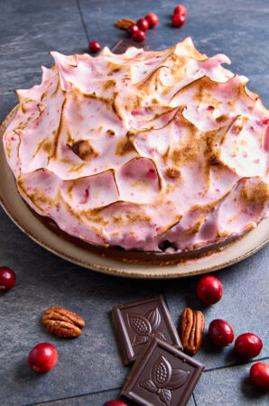 Cranberry Chocolate Meringue Pie with Pecan Crust - For The Pleasure Of ...