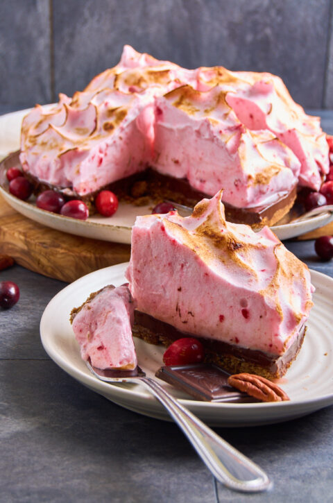 Cranberry Chocolate Meringue Pie with Pecan Crust - For The Pleasure Of ...